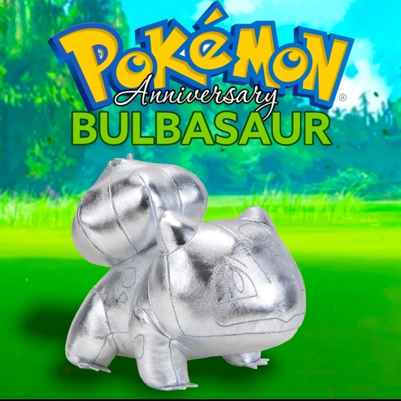 Pokemon | Toys | Pokemon Silver Bulbasaur Plush 25th Anniversary New ...